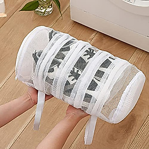 DIKACA Dry for Mesh Organization Cloth Bags Zipper Running Bras Washing Drying Cleaner Pouch Socks Sneaker Lazy White Clothes Machine Storage Wash Bag: Shoes Reusable Organizer Washer