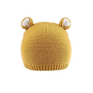 LLmoway Infant Baby Girls Knit Hats Kids Boys Beanie Cap Cotton Crochet Hat with Ear, Yellow, 0-12M