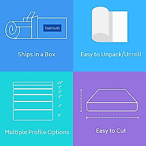 FoamRush 8-Inch Bunk (28" x 72") Mattress Cooling Gel Memory Foam RV Mattress Replacement with Cotton Cover, Medium Firm, Comfort, Pressure Relief Support, Made in USA, Travel Camper Trailer Truck