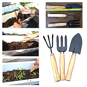 Snow Shovel for Kids - Head Handle Garden 3Pcs Set Shovel Metal Mini Tool Wood Tools Rake Kids Tools & Home Improvement