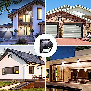 Solar Sensor Lights Outdoor 30 LED Wireless Waterproof Security Solar Motion Sensor Wall Lights for Fence Patio Deck Yard Garden with Motion Activated Auto On/Off