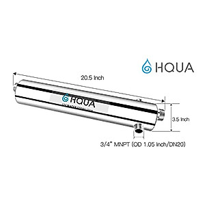 HQUA-TWS-12 Ultraviolet Water Purifier Sterilizer Filter for Whole House Water Purification,12GPM 120V, 1 Extra UV Lamp + 1 Extra Quartz Sleeve