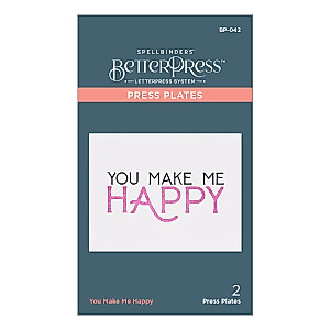 Spellbinders You Make Me Happy BetterPress Letterpress Press Plates, Metal