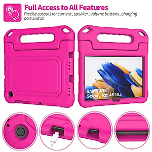 RTOBX Kids Case for Samsung Galaxy Tab A8 10.5 Inch 2022, Galaxy Tab A8 Case with Screen Protector, Shockproof Handle Stand Case for Samsung Galaxy Tab A8 10.5” 2022 (SM-X200/SM-X205/SM-X207), Pink