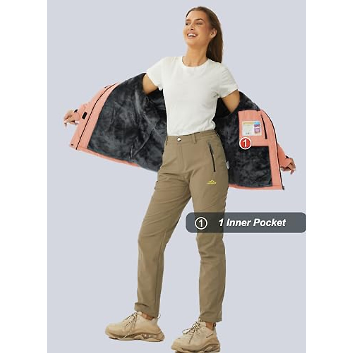 MAGCOMSEN Winter Jackets for Women Skiing Jacket Waterproof Insulated Ski Jackets Thermal Snow Jackets Mountain Snowboarding,S