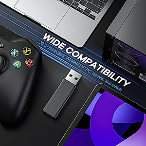 Rotacess Wireless Adapter for Xbox One/X/S Controller, Xbox Series and Elite Controller, New Upgrade Adapter for Windows 11/10/8/7