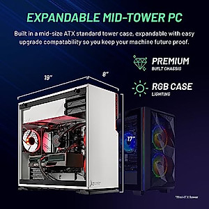 Skytech Shiva Gaming PC Desktop – Intel Core i7 12700F 2.1 GHz, NVIDIA RTX 4060, 1TB NVME SSD, 16GB DDR4 RAM 3200, 650W Gold PSU, 240mm AIO, 11AC Wi-Fi, Windows 11 Home 64-bit