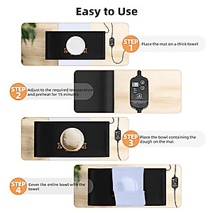 Bread Proofer Bread Dough Starter - Adjustable Temperature Dough Proofer with Thermostat Control Bread Warming Mat