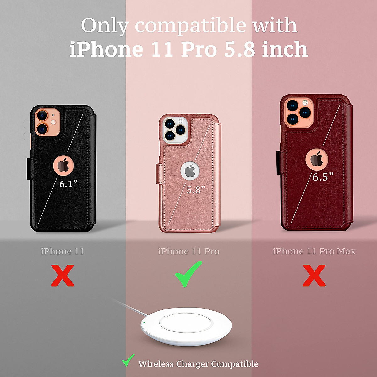 LUPA iPhone 11 Pro Wallet Case for Men & Women - Faux Leather Flip Phone Case with Card Holder for Apple iPhone 11 Pro - Desert Sky