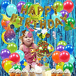 3 Pack 3.2ft x 8.2ft Light Blue Metallic Tinsel Curtains Summer Under The Sea Party Photo Backdrop Foil Fringe Curtains Photo Booth Props for Birthday Party,Bridal Shower,Ocean Party Decorations