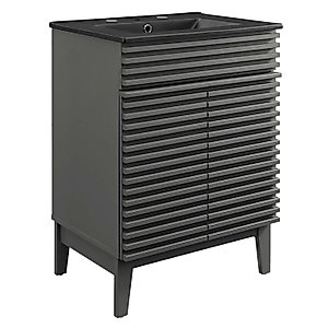 Modway Render 24" Bathroom Vanity with Sink in Gray Black