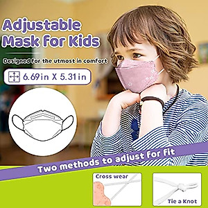 4 Ply Kids KF_94 Protection Face_Mask with Nose Wire, 50 Pack Disposable FaceMasks with 4D Designs for Boys Girls School (KF94_FLORAL_01)