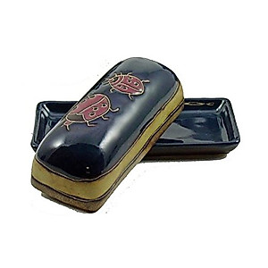 Mara Ceramic Stoneware Lady Bugs Butter Dish with Lid