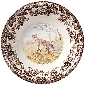 Spode Woodland Ascot Cereal Bowl, Red Fox, 8” | Perfect for Oatmeal, Salads, and Desserts | Made in England from Fine Earthenware | Microwave and Dishwasher Safe