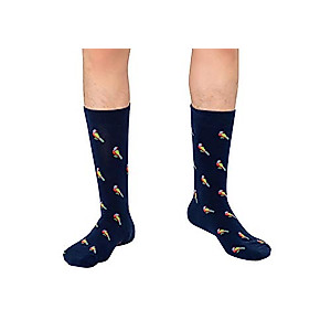 Parrot Bird Socks Mens Sock Animal | Parrot Socks for Him | Stocking Stuffer Birthday Gift for Guys (Red Parrot)