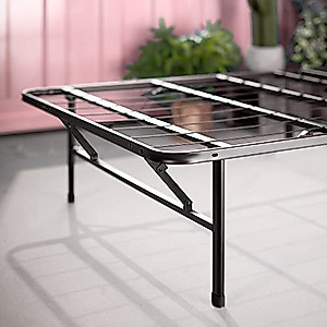 ZINUS SmartBase Tool-Free Assembly Mattress Foundation / 14 Inch Metal Platform Bed Frame / No Box Spring Needed / Sturdy Steel Frame / Underbed Storage, Black, Twin, Regular