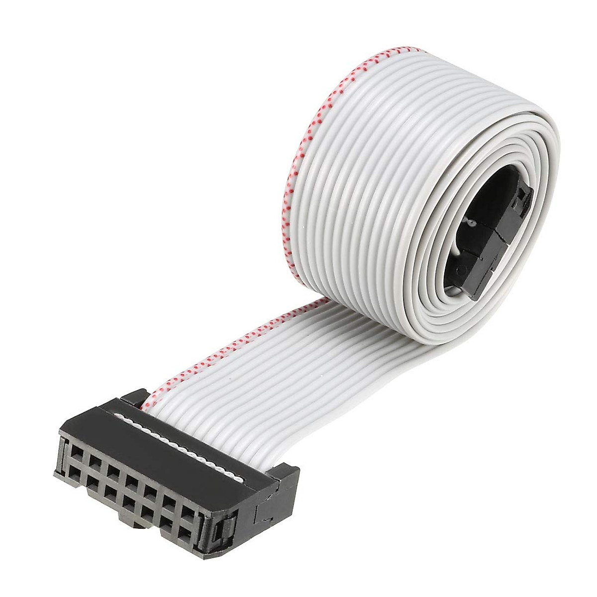 uxcell IDC Gray Wire Flat Ribbon Cable 14 Pins 66cm Length 2.54mm Pitch Type-C