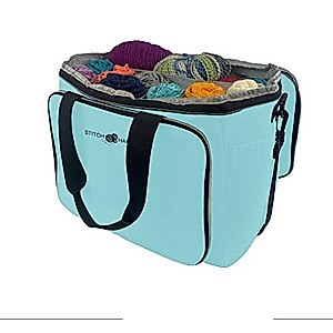 Stitch Happy Yarn Tote (Angel) Large Yarn Bag, Crochet Bag, Yarn Storage, Crochet Storage