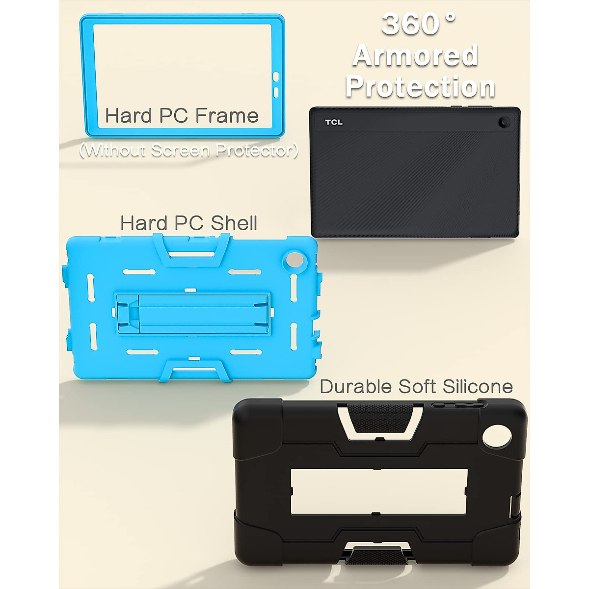 WESOROL Case for TCL Tab 8 LE Case,TCL Tab 8 LE Tablet Case with Kickstand,Rugged Military Grade Shockproof Kids Case for TCL Tab 8LE 9137W / TCL Tab 8 WiFi 9132X