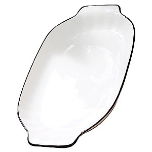 Hemoton 2pcs Bread Cheese Bread Baking Pan Cake Baking Pans Ceramic Baking Dish Cooking Pan Broiler Pan for Oven Ceramic Bakeware Hotel Ceramic Bakeware Appetizer Ceramic Bowl Plate Salad