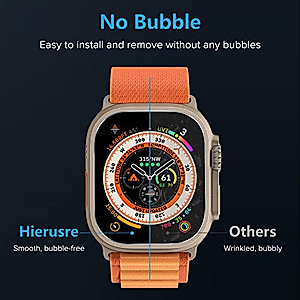 Hierusre [3 Pack] Screen Protector for Apple Watch Ultra 2/Ultra 49mm, Tempered Glass Protector Screen for iWatch Ultra 2/Ultra, Scratch Resistant, HD Clear, Touch Sensitive, Bubble Free