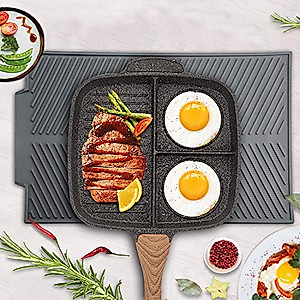 Suruid Silicone Dish Drying Mat for Multiple Usage, Easy Clean, Eco-Friendly Heat-resistant Silicone Mat for Kitchen Counter or Sink, Refrigerator or Drawer Liner - Compact Storage 17" X 13" (Gray)