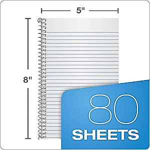 Ampad Single Wire Notebook, Recycled, Size 8x5, 1 Subject ,Green Cover, Narrow Ruled, Not 3 Hole Punched, 80 Sheets per Notebook (25-400R)