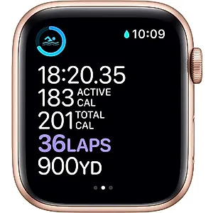 Apple Watch Series 6 (GPS, 44mm) - Gold Aluminum Case with Pink Sand Sport Band (Renewed)