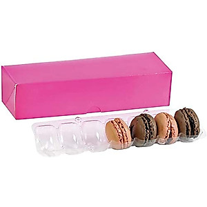 PacknWood 210MACINS7 Long Clear Insert 7 Macarons - 8.4 x 2.4 x 0.8 In44; Pack Of 150