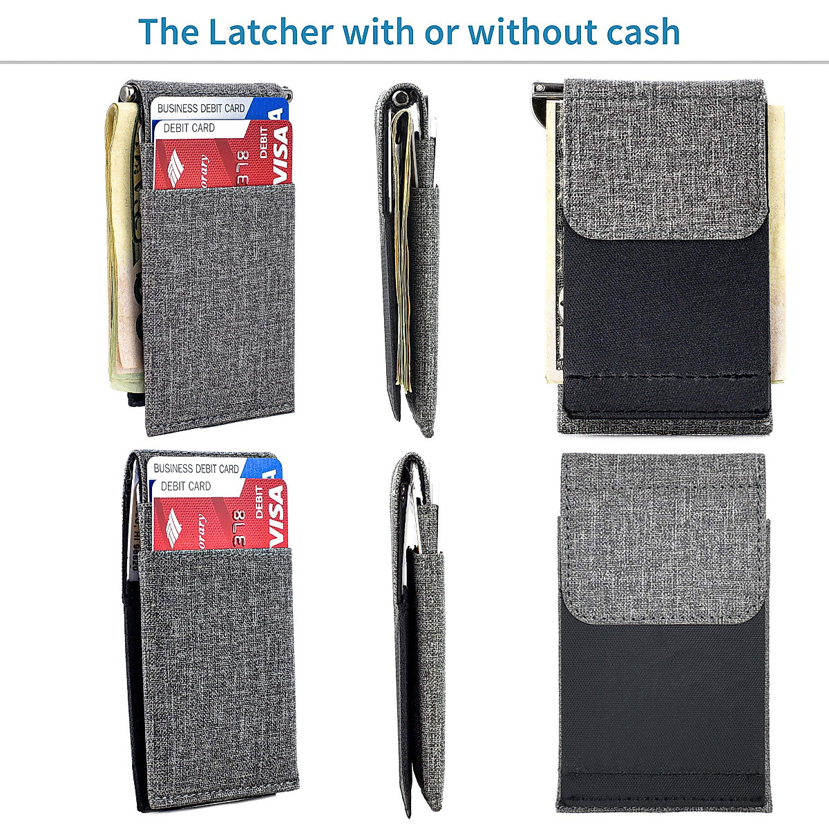 Dockem The Latcher Minimalist Wallet & Card Case Companion (Synthetic Canvas Leather)