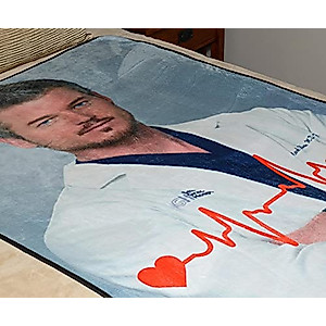 Surreal Entertainment Grey's Anatomy McSteamy Plush Fleece Throw Blanket | Super Soft Decorative Cover For Sofa And Bed, Cozy Home Decor Room Essentials | 45 x 60 Inches, Blue, One Size