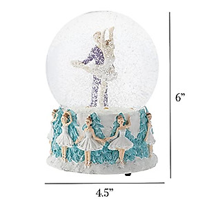 Elanze Designs Prince and Clara Dancing 100MM Musical Snow Globe Plays Tune Dance of The Sugar Plum Fairy