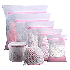 GOGOODA 7 Set Laundry Mesh Bags Delicate Wash Bags with 2 Set Sneaker Shoe Wash Bags