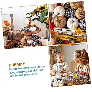 Garneck 36 Pcs Thanksgiving Pumpkin Festival Pumpkin Fabric False Pumpkins Dining Room Decor for Table Simulation Pumpkin Models Photo Ornament Foam Pumpkin Toy Rope Artificial Set