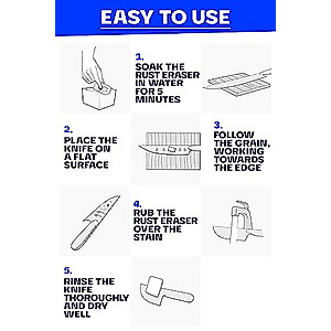 Dalstrong Premium Rust Eraser - Knife Maintenance and Care - For Knives, Scissors, Steel Pots and Pans, Whetstones, and more - Calcium Carbonate