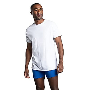 Fruit of the Loom Men's Stay Tucked Crew T-Shirt - Small - White (Pack of 6)