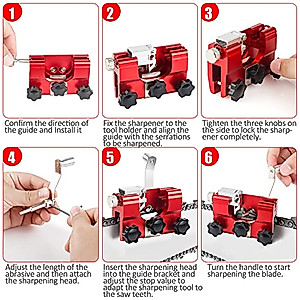 Chain Saw Blade Sharpener Kit - Fast Chainsaw Chain Sharpener with Pawl 3, Hand-Cranked Chain Saw Sharpener Tool Kits for 14"-22" Chain Saws, Electric Saws, Lumberjack, Garden Worker