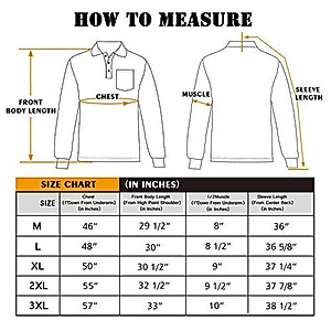 Men Polo Shirts Cotton Classic Fit Long Sleeve Sport T-Shirt Casual Polos (Navy,M)