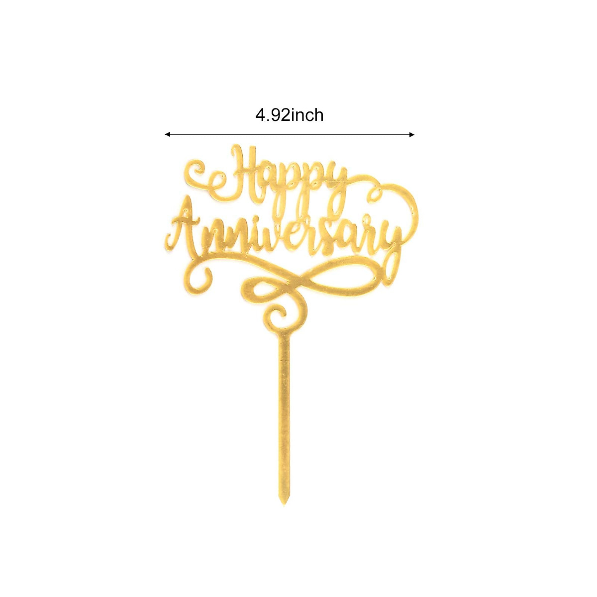 6pcs Happy Anniversary Cake Topper, Gold Sliver Wedding Anniversary Acrylic Cake Toppers, Happy Anniversary Party Decorating supplies