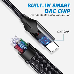 VENTION USB Type C to 3.5mm Headphone Jack Adapter, USB C to Aux Audio Dongle Cable with DAC Chip Compatible with iPad Pro Pixel 2 XL Samsung Galaxy S21 S20 Ultra S20+ Note 20 10 S10