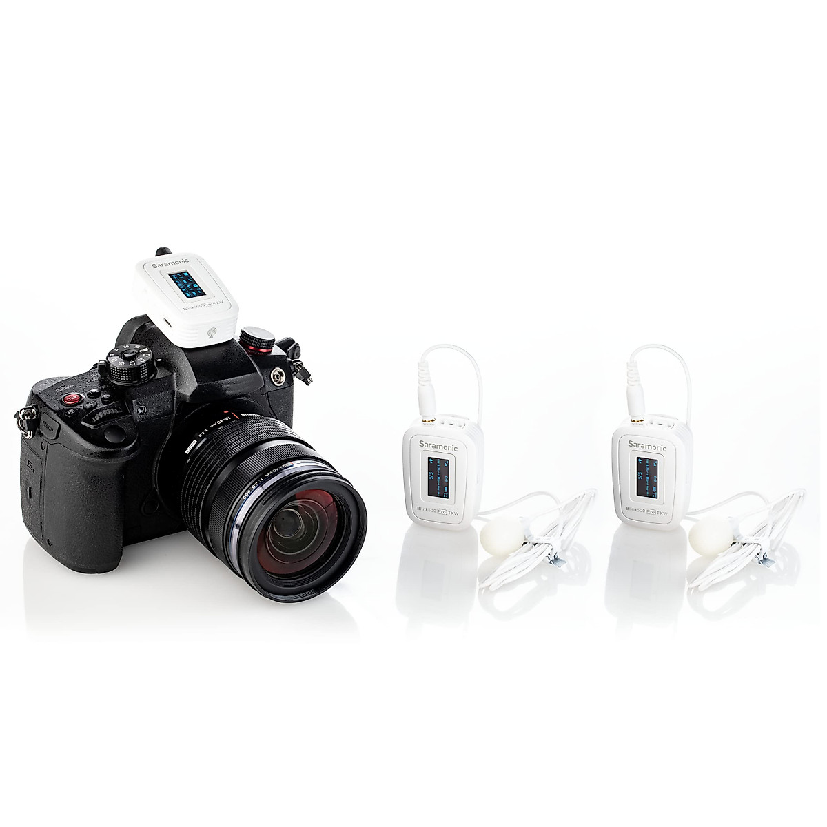 Saramonic Snow White Advanced 2.4 GHz 2-Person Wireless Clip-On Microphone System with Lavaliers for Cameras, Mobile Devices and More (Blink 500 Pro B2 Snow White) (BLINK500PROB2W)