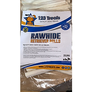 123 Treats Rawhide Skinny Rolls – 5-6" (15 Count) All Natural Dog Roll Treats, Long-Lasting Rawhide Dog Chews, Premium Dog Treats for Healthy Meal | Ideal Sticks for Dogs