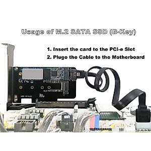 Valuegist PCIe Adapter for One M.2 NVMe Mkey and One SATA Bkey SSD, PCI-e 4.0 X4 Card Supports NGFF M2 M-Key or B-Key (M+B) SSD of Length 2280,2260,2242,2230, PCIe NVMe Adapter with SATA 3.0 Cable
