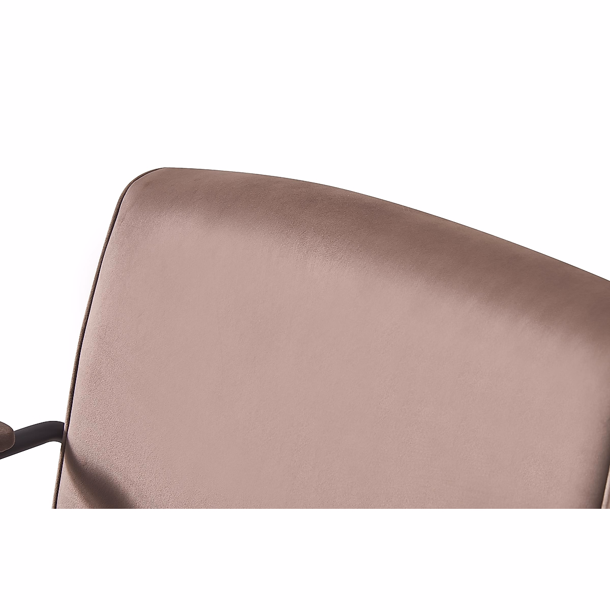 Epinki Cloth Leisure, Black Metal Frame Recliner Chair, for Living Room and Bedroom, Brown Furniture