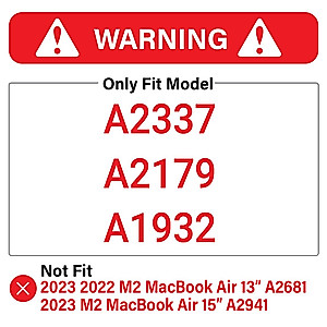 IBENZER Compatible with 2022 2021 2020 MacBook Air 13 inch case M1 A2337 A2179 A1932, Plastic Hard Shell Case for Mac Air 13 Retina Display with Touch ID, Gray, MMA-T13GY