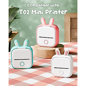 T02 Mini Sticker Printer Silicone Protective Case Bunny Ears Cover Case, Cute Design for T02 inkless Sticker Printer, Compatible with LabelCreate, Memoking, Memoqueen, Phomemo T02 Mini Printer, Green