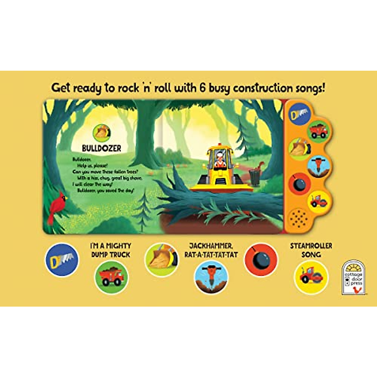 Let's Sing Construction Songs 6-Button Children's Song Board Book