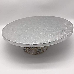 Drum Cake silver 12 inch Round Board, 5 - packs for Heavy Or Multi-Tiered Cakes and a surprise gift. Professional smooth straight edges Cake Board 1/2 polegada thick.