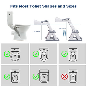 EzyWay Potty Training Seat with training stickers, upgraded Toddler training Seat for Kids Boys & Girls, 2 in 1 Potty Training Toilet for Kids with Splash Guard Anti-Slip Pad Step Stool (Gray)