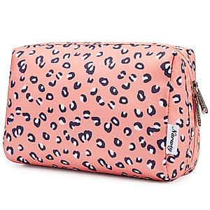 Large Makeup Bag Zipper Pouch Travel Cosmetic Organizer for Women (Large, Leopard)